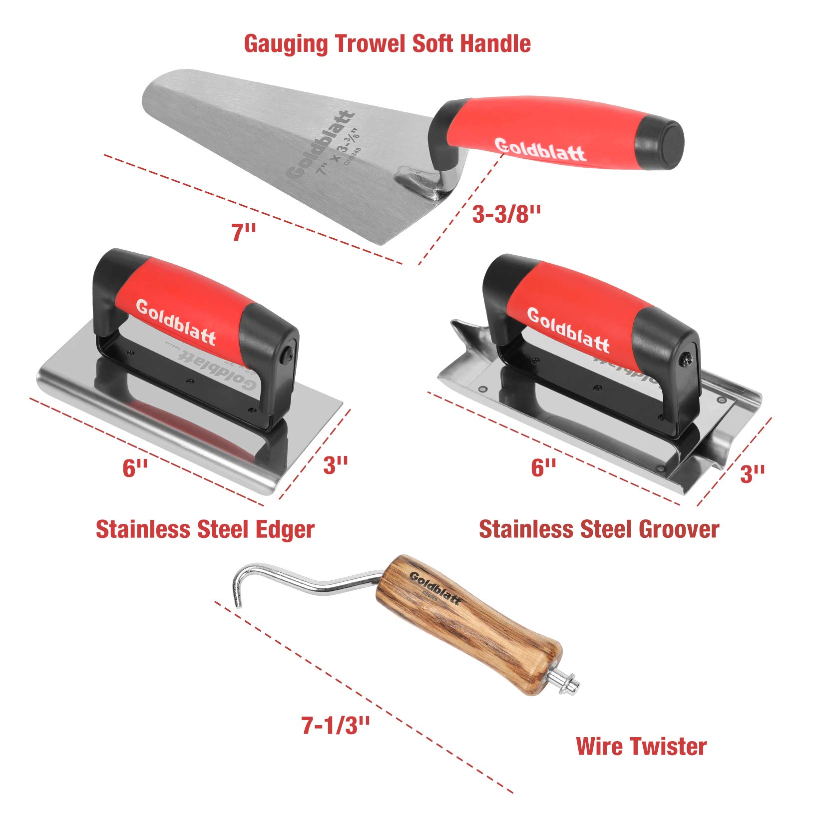 Mua Goldblatt 8 Pieces Masonry Hand Tool Set Includes Finishing Trowel ...