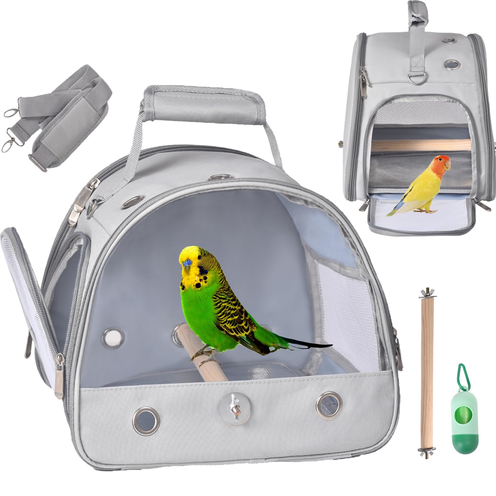 FCQQYWZ Bird Carrier Travel Cage with Stand (with Tray), Small Bird ...