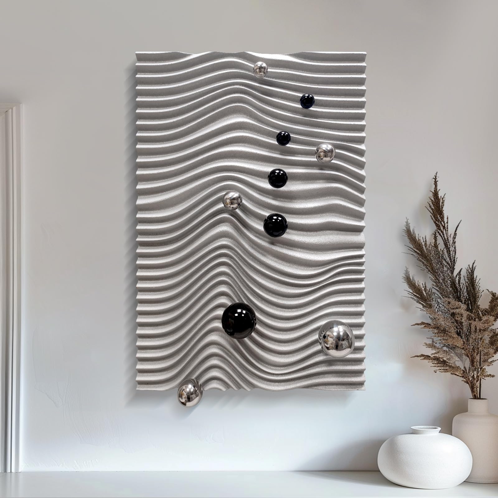 BrightA 3D Wall Art Textured Art Wood Wall Decor Black and White Wall ...