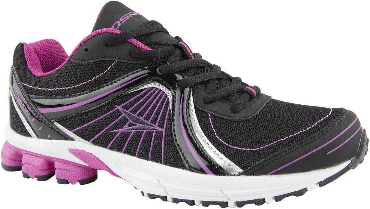 Osaga Ladies Rudy Black/Pink Leisure Trainers Size 8: Amazon.co.uk ...