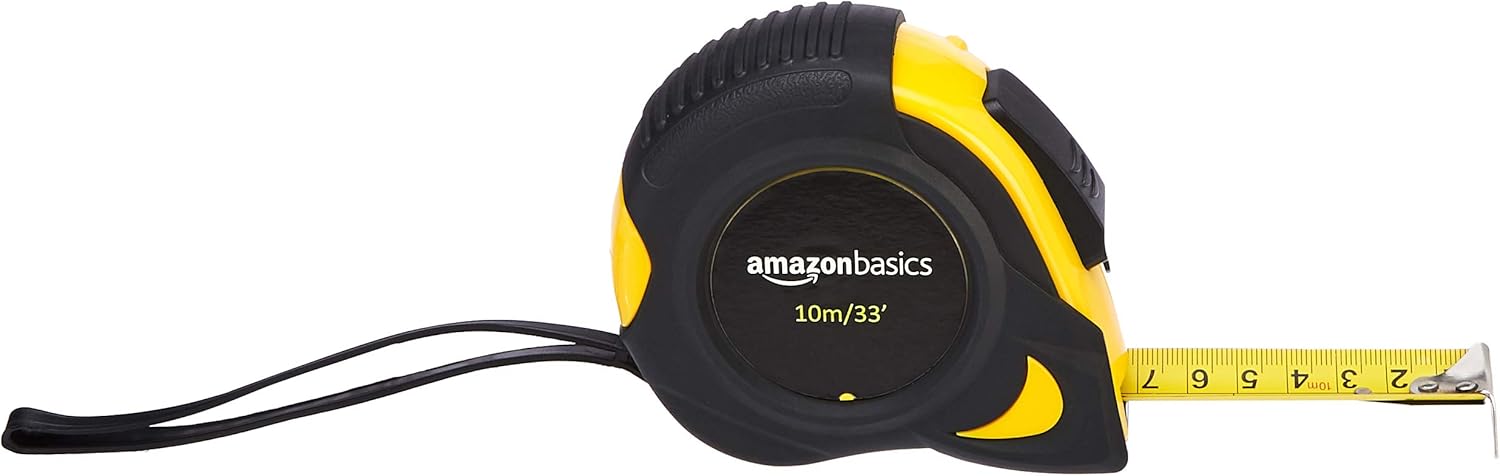 Amazon Basics Self-Locking Tape Measure – (10-Meters),Metric Scale, MID ...