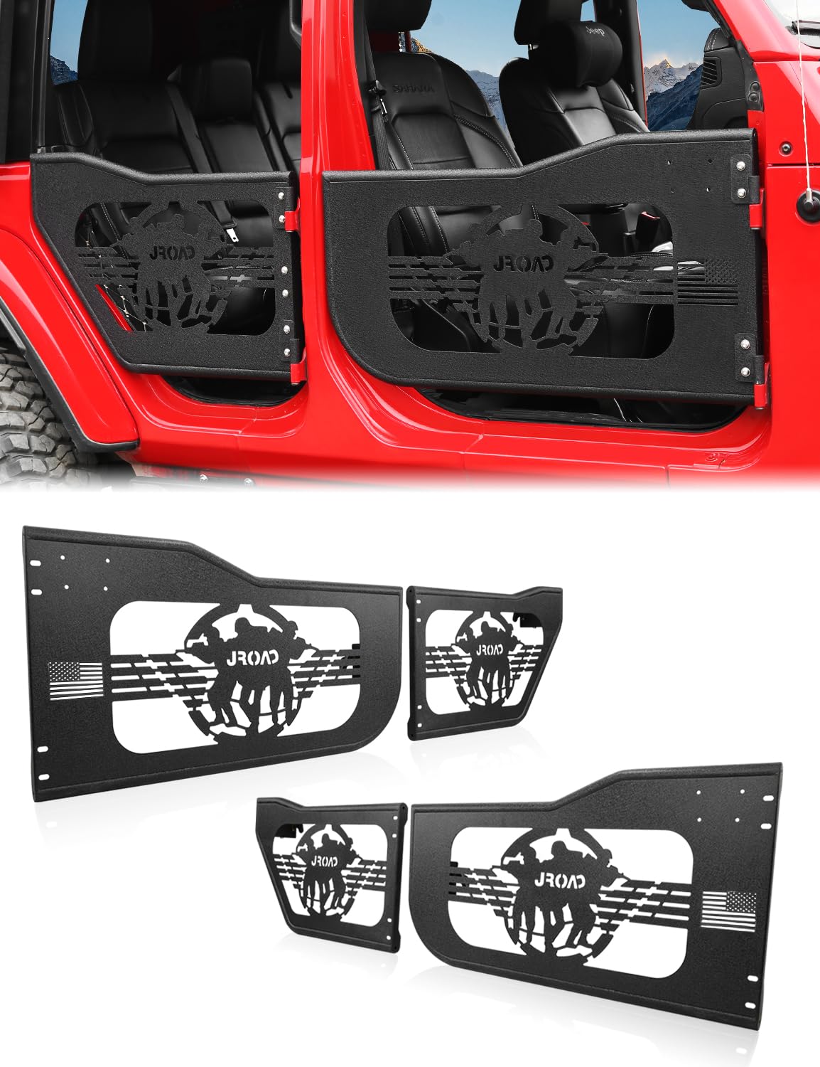JROAD Jeep wrangler JL Gladiator summer tubular half doors Fit for 2018 ...