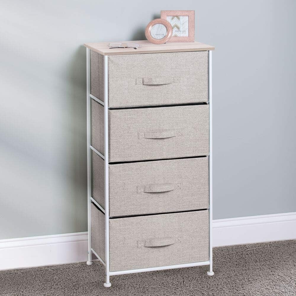 mDesign Fabric Chest of Drawers – Multipurpose Storage Unit with 4 ...