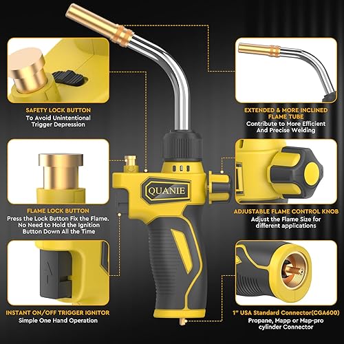 Map Gas Torch Kit Propane Mapp Gas Torch Head - Extended Flame Tube For ...