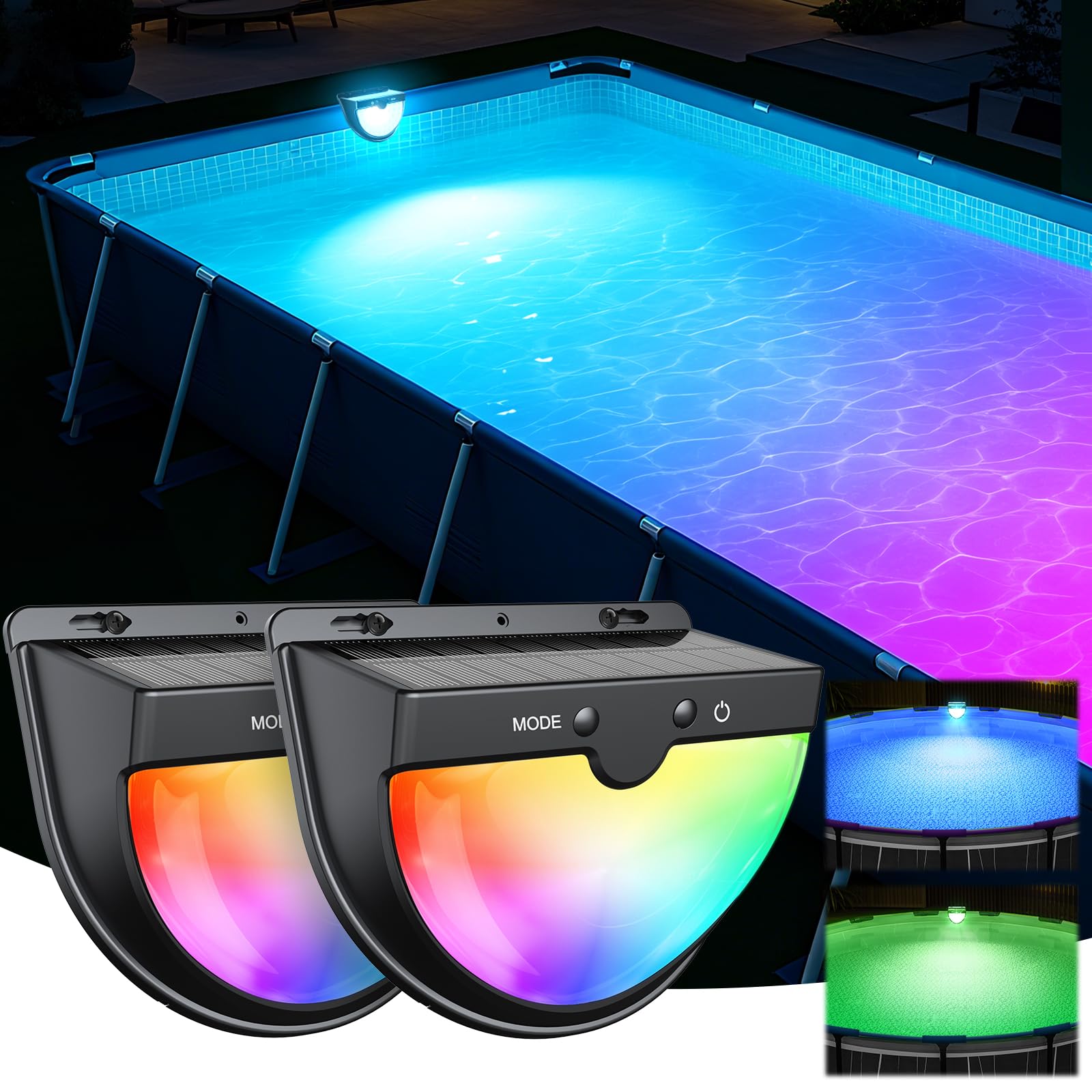 Solar Pool Lights for Above Ground Pools, Solar Powered Pool Lights ...