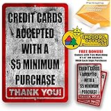Amazon.com : Minimum Purchase for Credit Card Required Signage ($5 ...