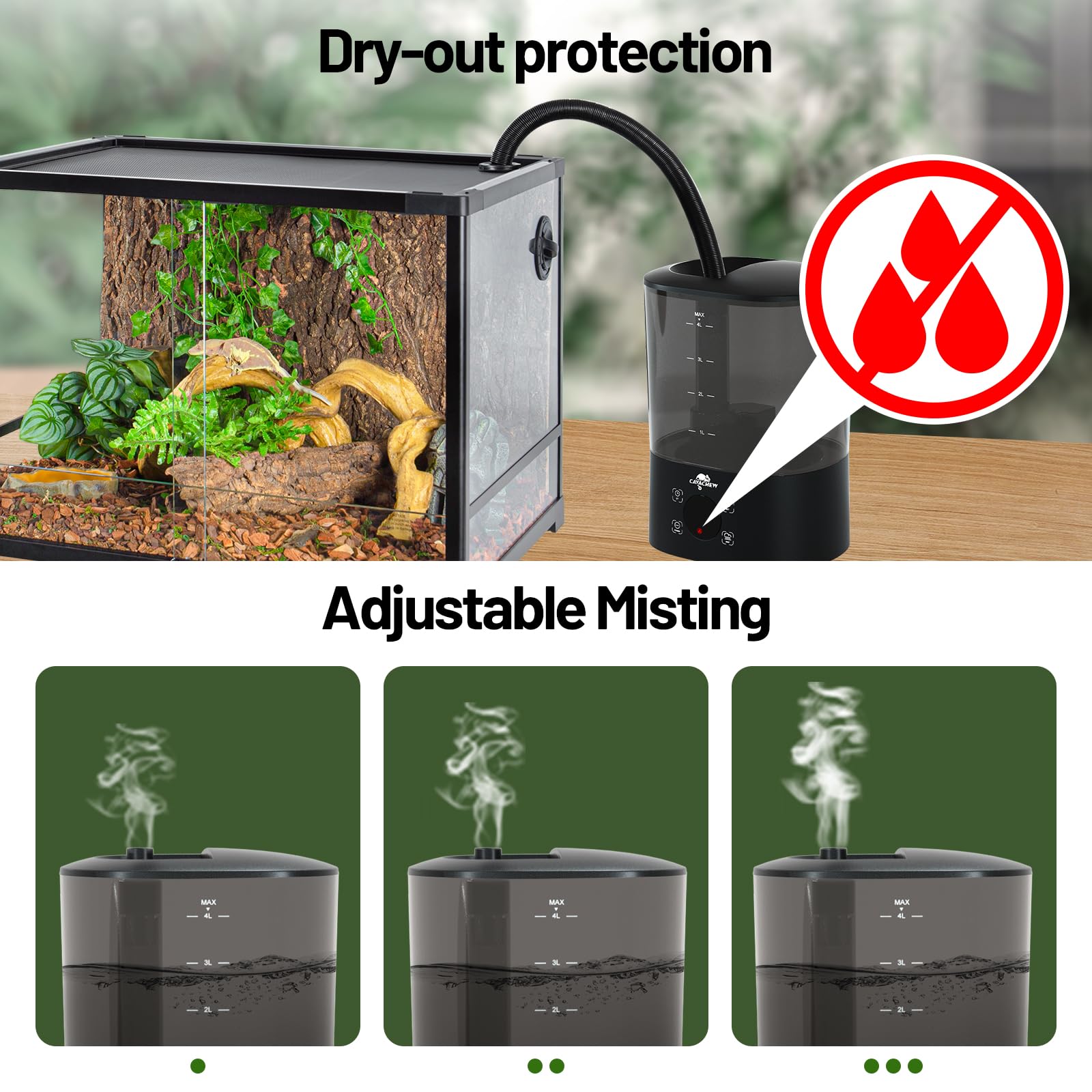 Mua CAVACHEW Reptile Fogger Top Fill, Reptile Humidifier 4L, Digital ...