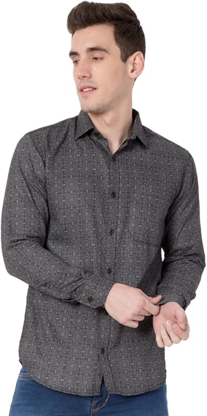 Buy THREADS Mens Stylish HA Casual Shirt - Large - Grey at Amazon.in