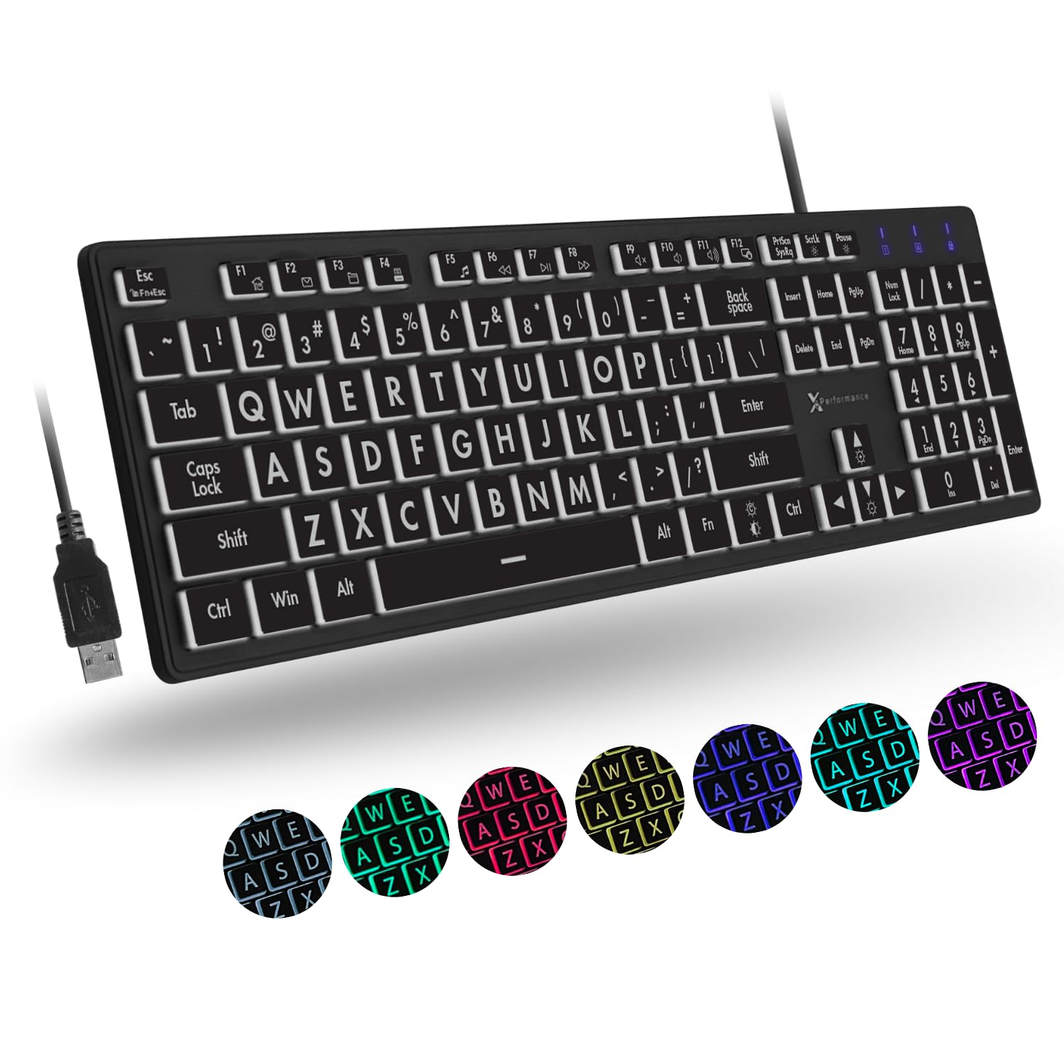 Mua Backlit Large Print Keyboard - Easy to See and Type - Light Up ...