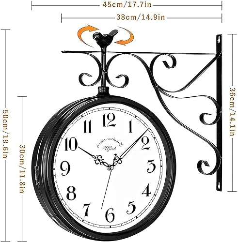 Double Sided Outdoor Clock Thermometer Stonegate Granite Garden Clock