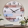 Amazon.com: Tulivios Wooden(MDF) Wall Clock 12 Inch Silent Non Ticking ...
