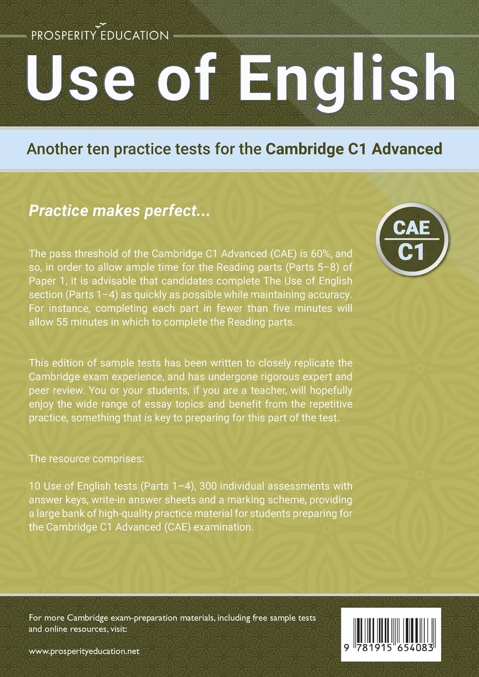 Mua Use of English: Another ten practice tests for the Cambridge C1 ...