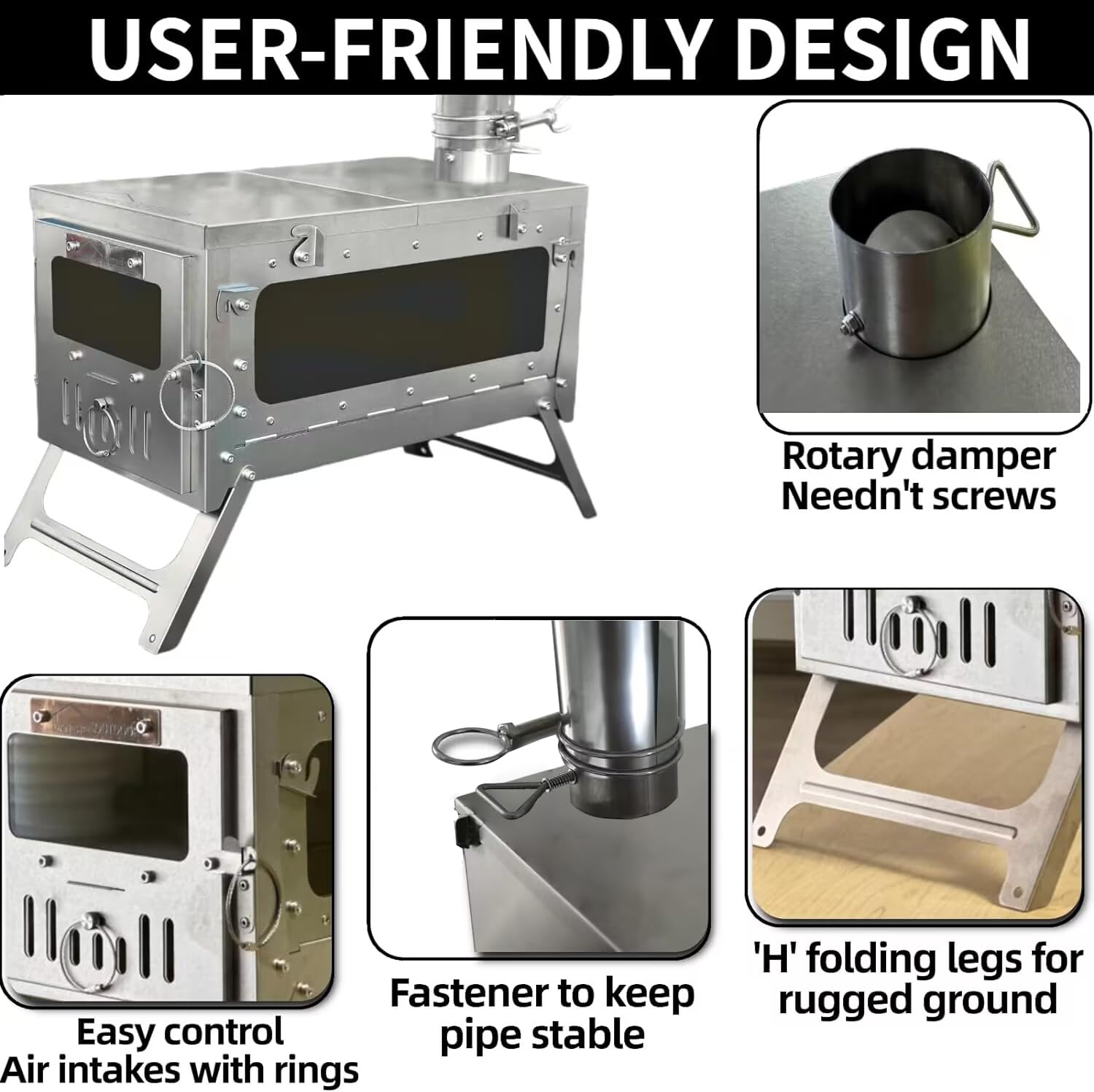 Mua DANCHEL OUTDOOR TSG Portable Titanium Wood Stove, TA1 Fast Folding ...