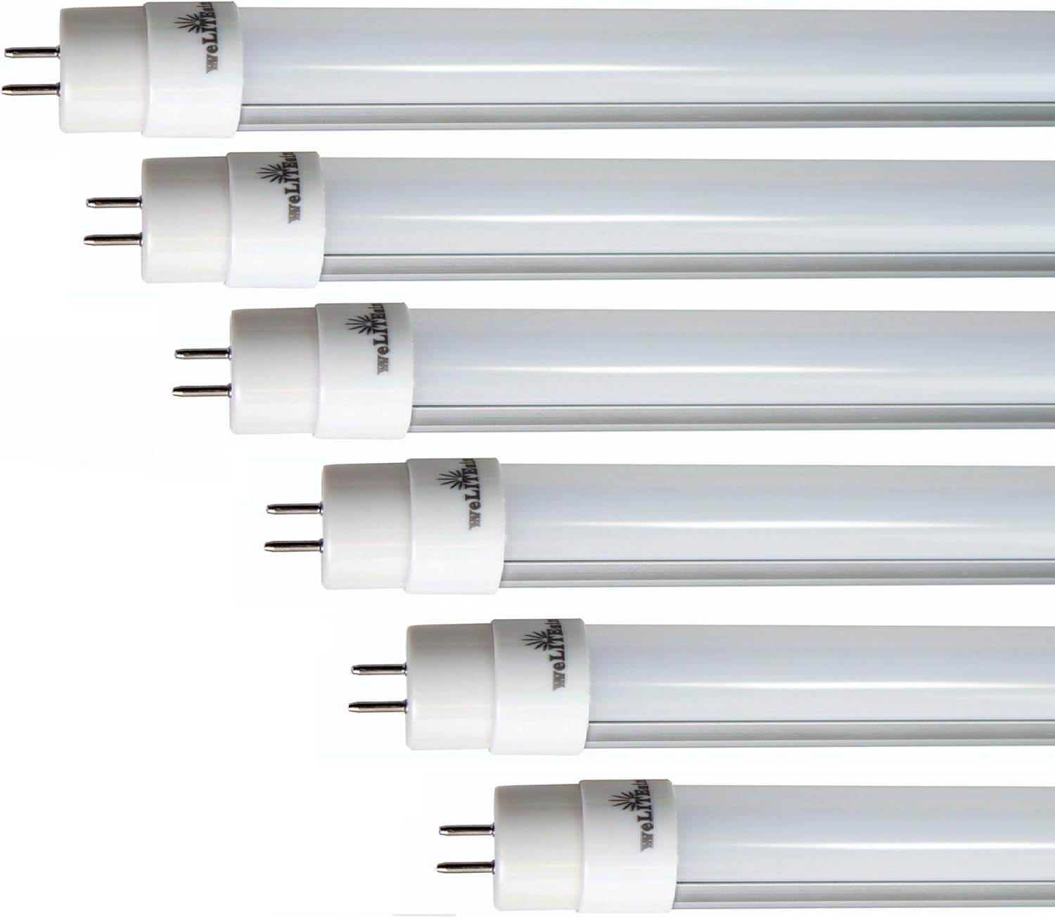 Welitesim, 6 Pack, T8 Frosted LED Tube Light 4ft Aluminium, 22W(48W ...