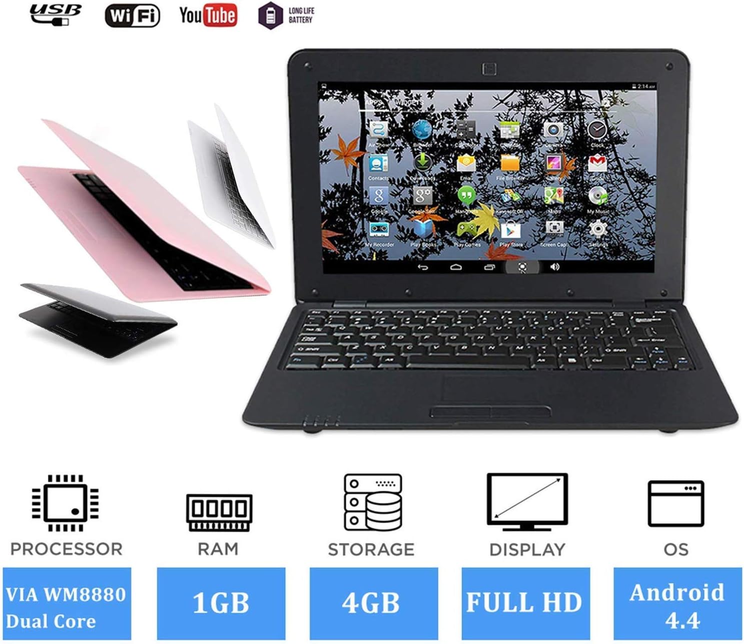 FANCY CHERRY 10 inch 8GB Laptop Netbook Notebook PC Ultrabook Android 4 ...