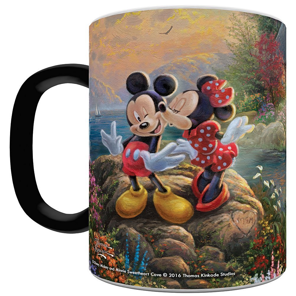 the Disney Mickey and Minnie Thomas Kinkade Sweetheart Cove Morphing Coffee Mug best of ...