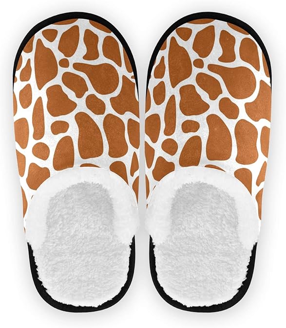 PUXUQU Women's House Slippers Animal Giraffe Skin Print House Shoe ...