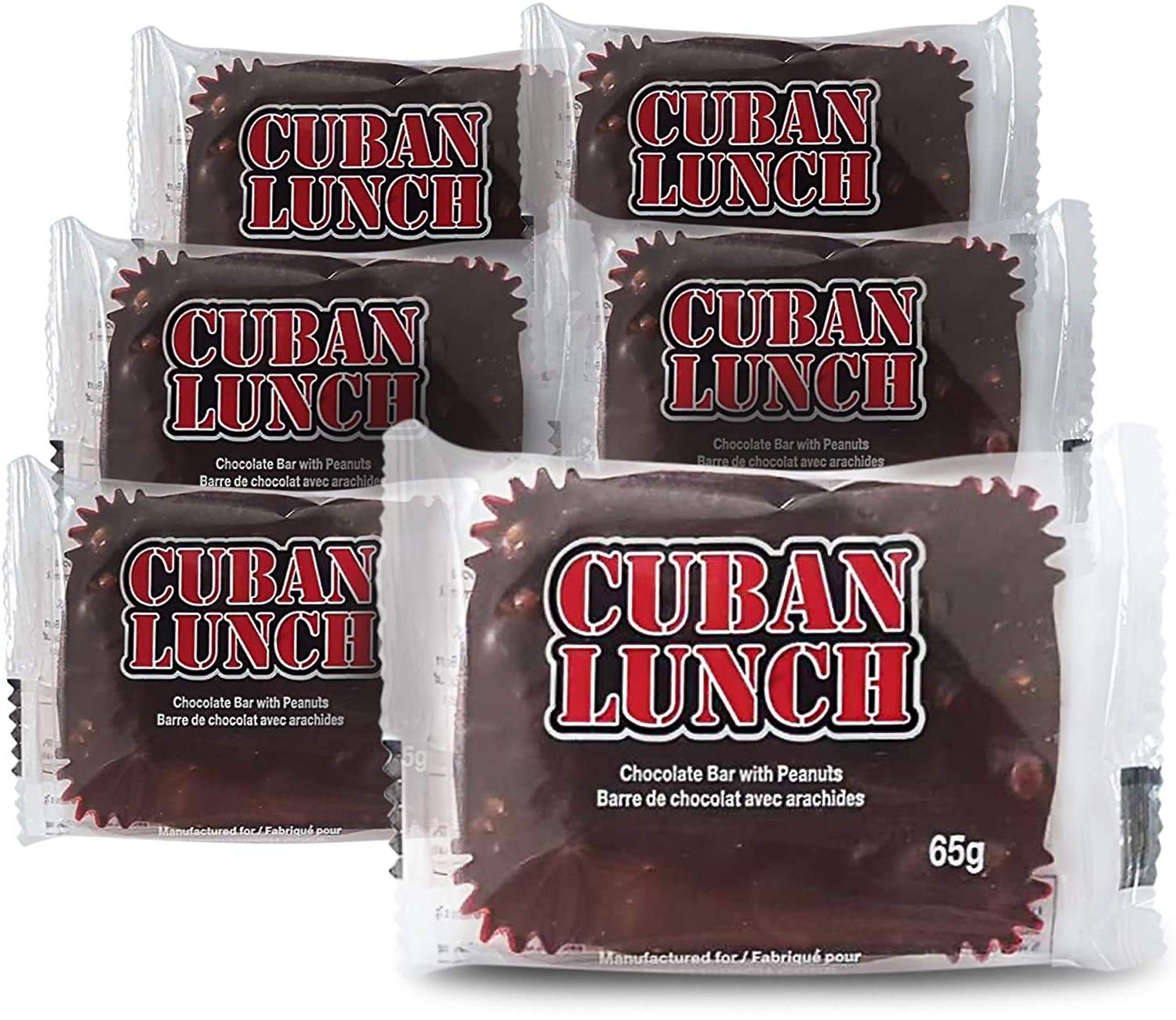 Amazon.com : Cuban Lunch Chocolate Bar With Peanuts Candy (6-Pack) 65 ...