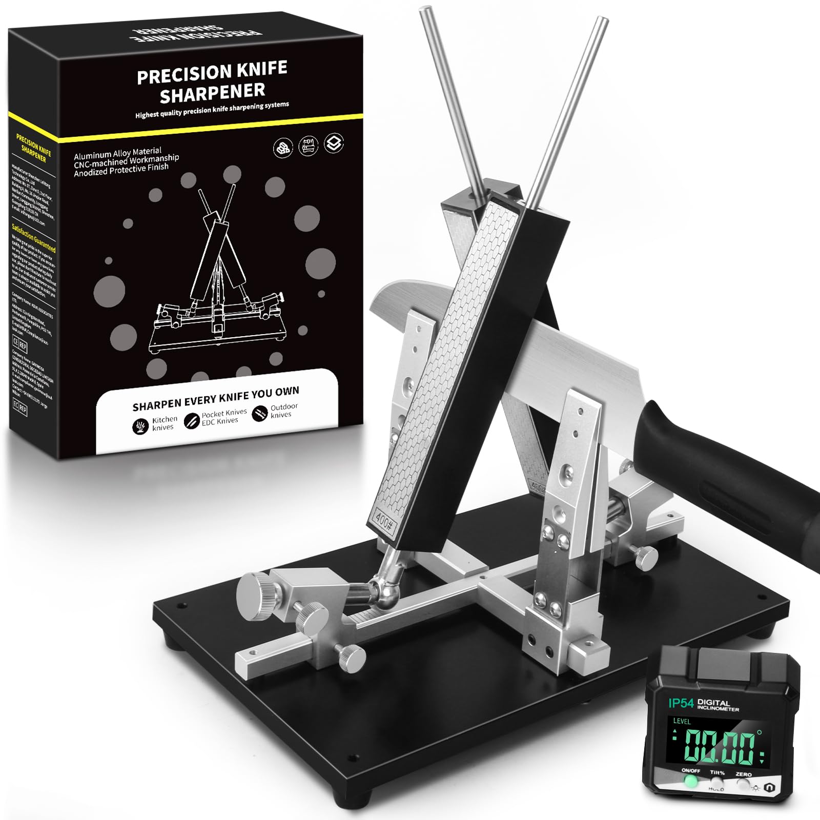 Fixed Angle Knife Sharpener Kit with Digital Angle Indicator, #400 ...