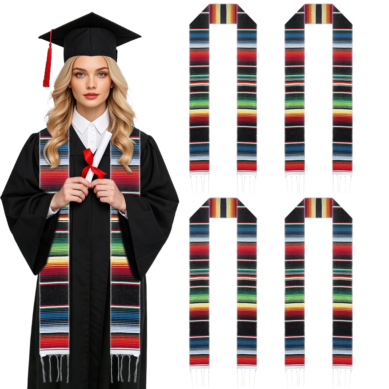 Topbuti 5 Pieces Mexican Graduation Stole Sash Class of 2025 Mexican ...