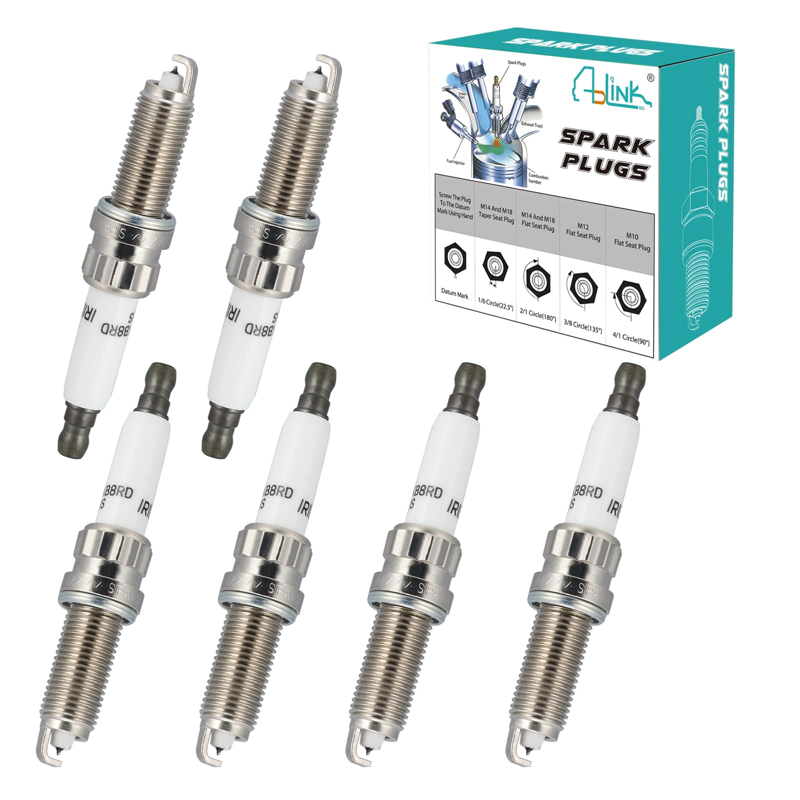AULINK 6PCS Platinum Iridium 97506 SILZKBR8D8S Spark Plugs 3.0L 4.4L For BMW 550i 650i 750i ...