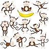 48 Pieces Jungle Monkeys Cut-Outs with 5 Sheet Glue Point Dot for ...