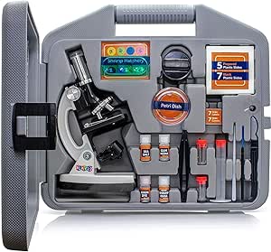 Amazon.com: Microscope for Kids 50 PCS - 120X - 1200X Microscope Slides ...