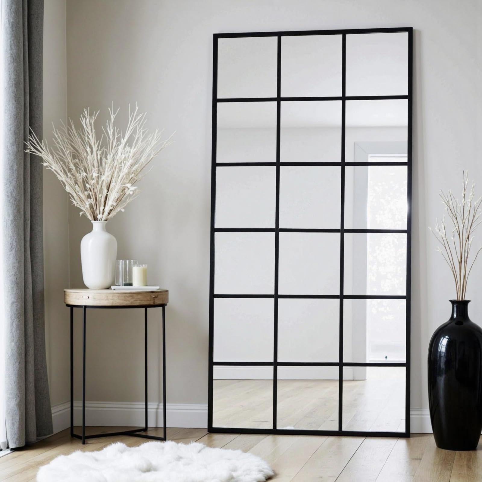 GLCS GLAUCUS Windowpane Mirror,70"x35" Full Length Floor Mirror,Window ...