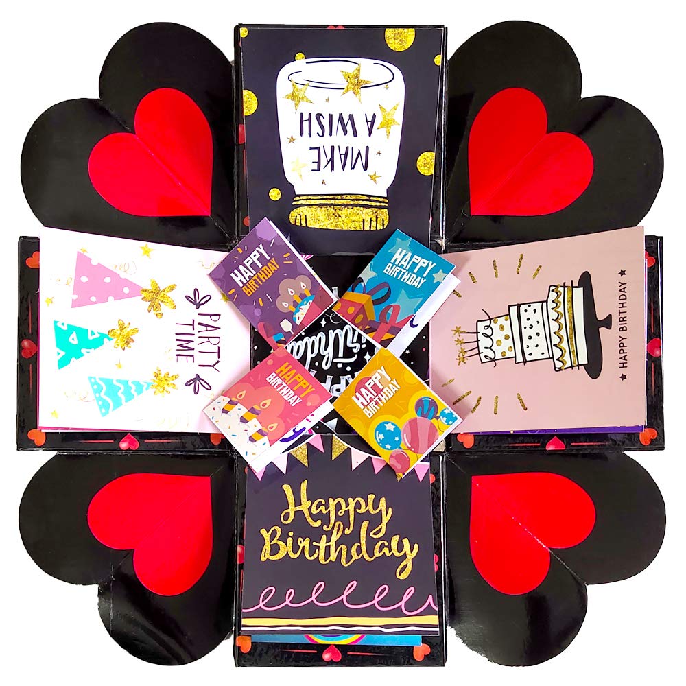 Buy 8 Layers Happy Birthday Surprise paper Box with LED Candle Lights ...