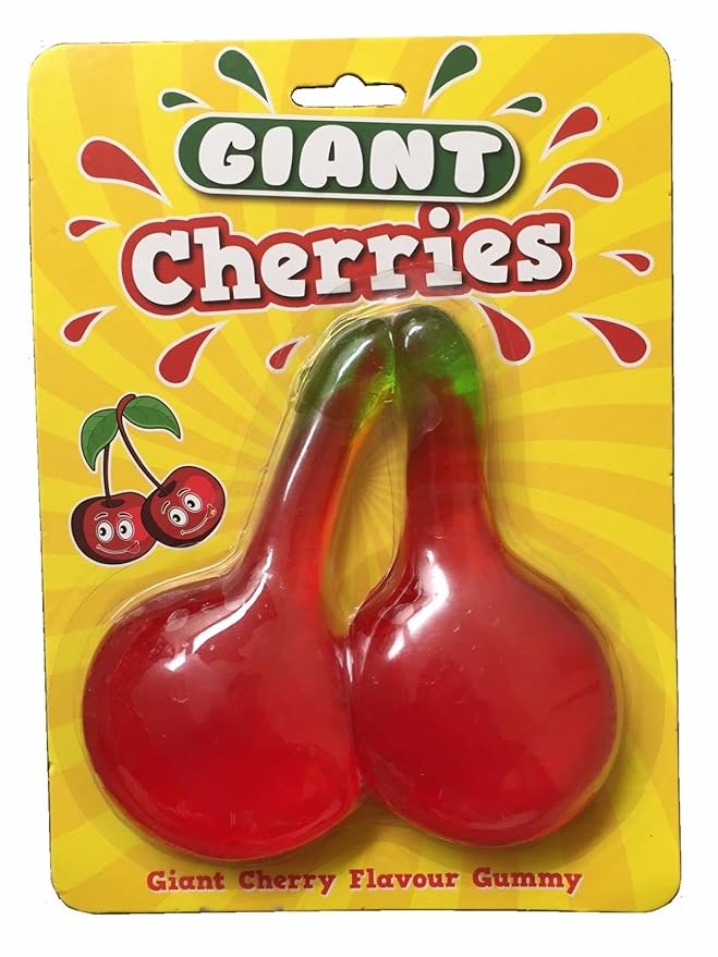 Giant Cherry Flavour Jumbo Gummy Jelly Sweet Snack Large Cherries ...