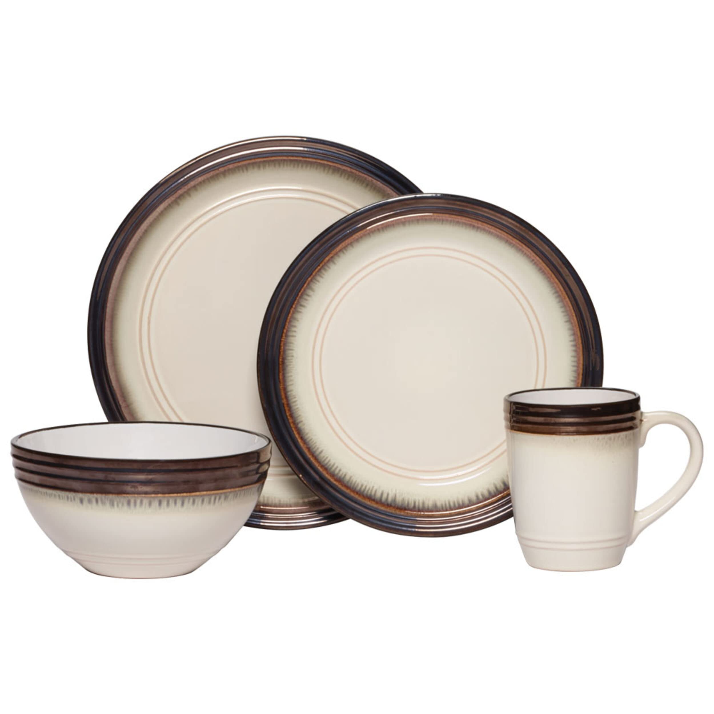 Gourmet Basics by Mikasa Bailey 16 Piece Dinnerware Set, Service for 4 ...