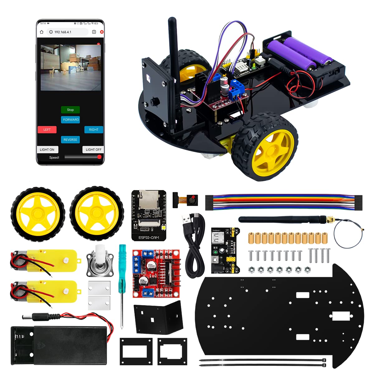 Mua LAFVIN 2WD Smart Robot Car Kit ESP32 Camera Starter Kit with ...