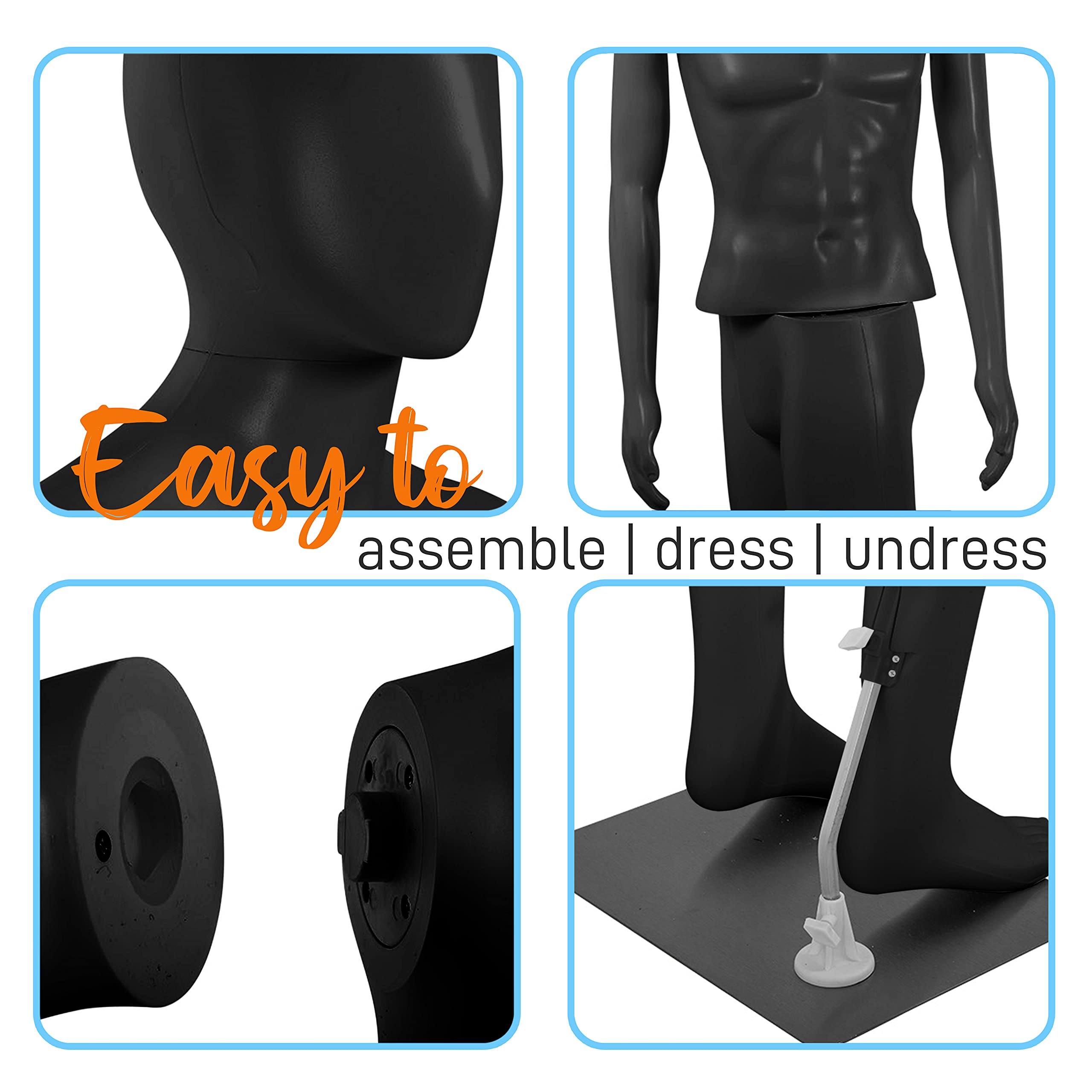 Mua Adjustable Male Mannequin, Full Body Dress Form, Detachable ...