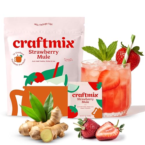 Craftmix Strawberry Mule Cocktail & Mocktail Drink Mixer, Skinny Mixes ...