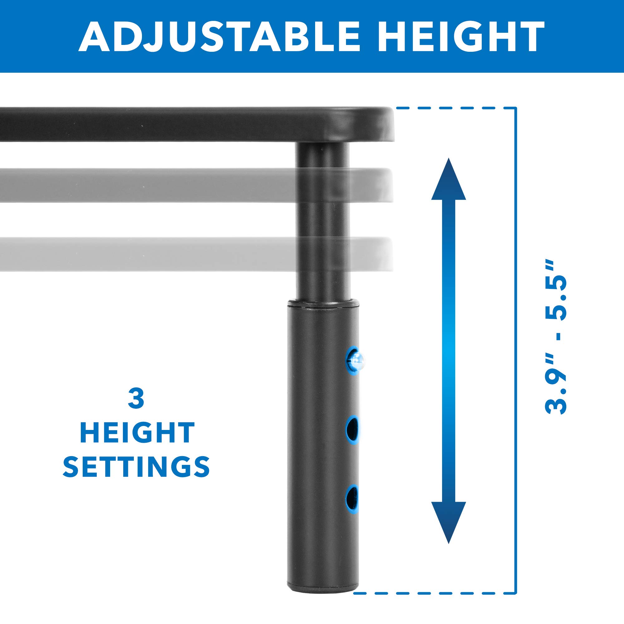 Mount-It! Metal Monitor Riser 2-Pack | Height Adjustable Computer ...