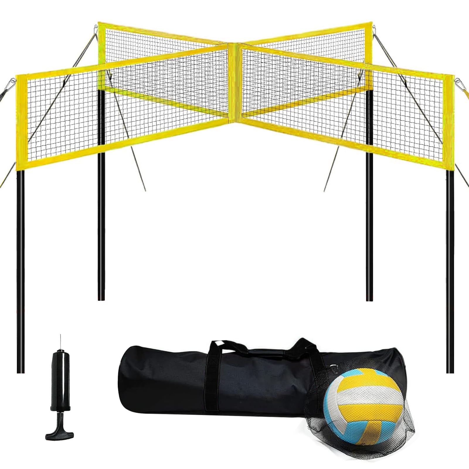 VICHTOP Four Square Volleyball Game Set,Way Volleyball and Badminton ...