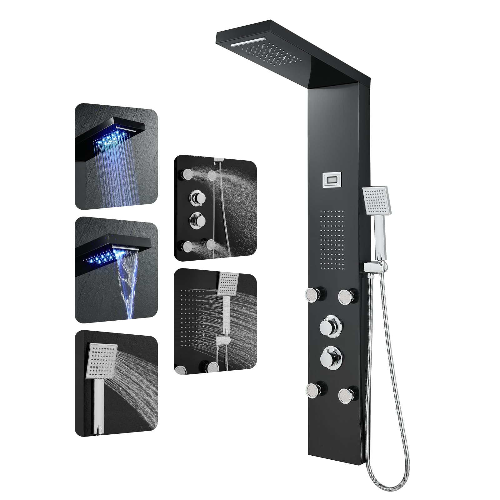 Mua ROVOGO Led Shower Panel Tower System with Rainfall & Waterfall Shower, Body Jets and ...