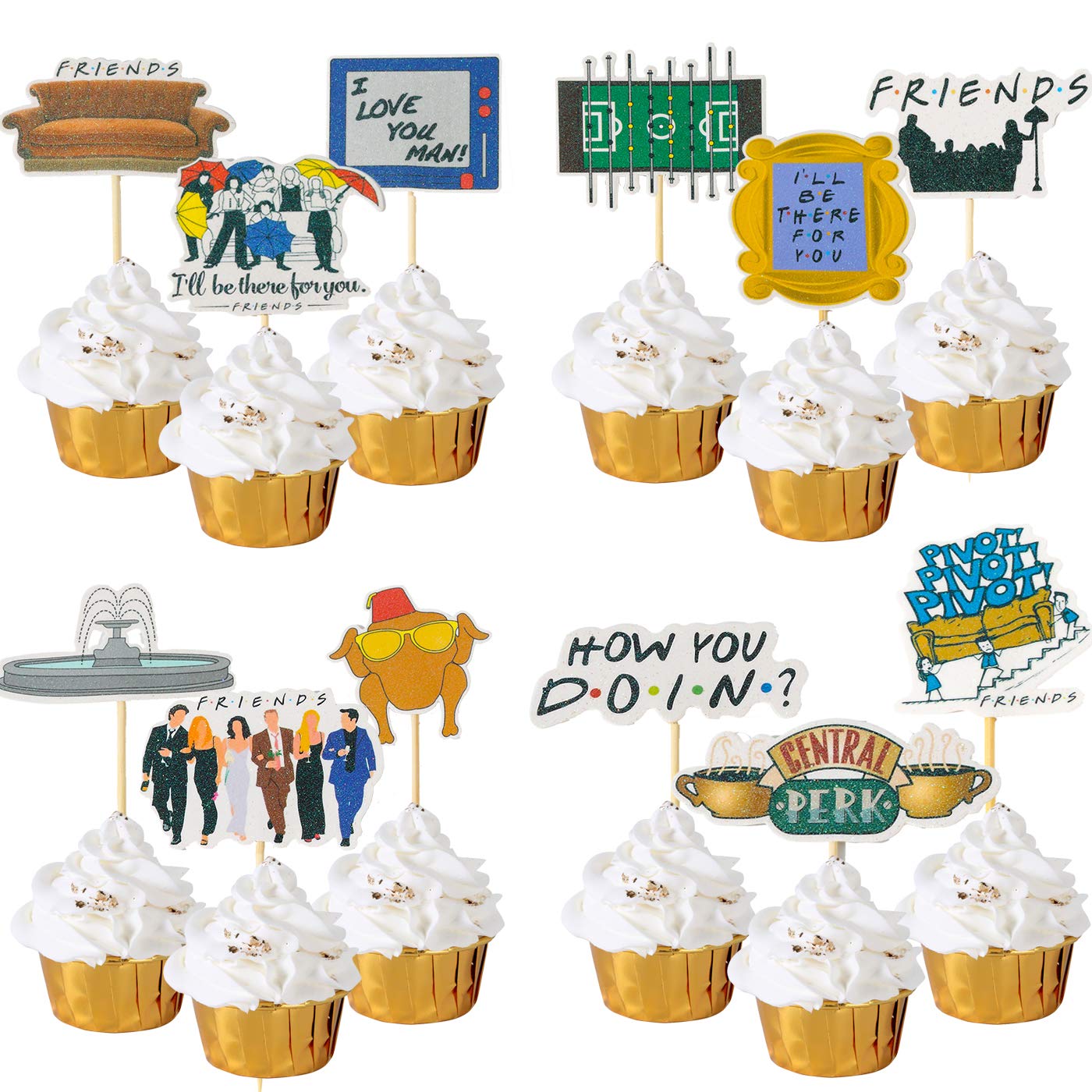 Buy 24PCS Friends TV Show Cupcake Topper for Party Decoration,Friends ...