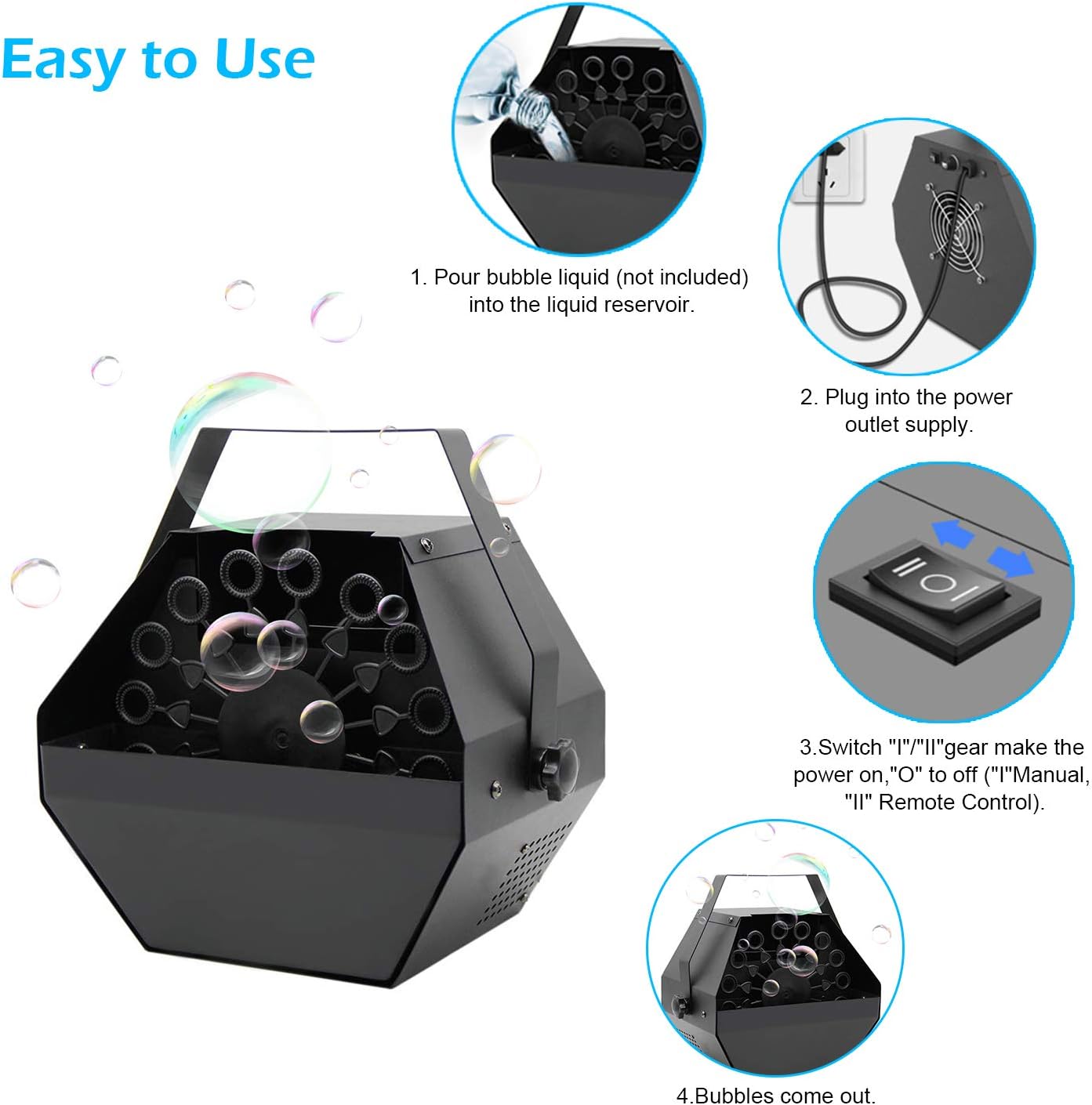 Metal Shell Bubble Machine,U`King Bubble Machine Professional,Portable ...