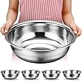 Amazon.com: Nuogo 4 Pcs Stainless Steel Mixing Bowls Metal Mixing Bowls ...