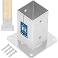 KOTARBAU® Base para Poste 8x8 cm Zincada Acero Anclaje Suelo Base Atornillable Soporte para ...