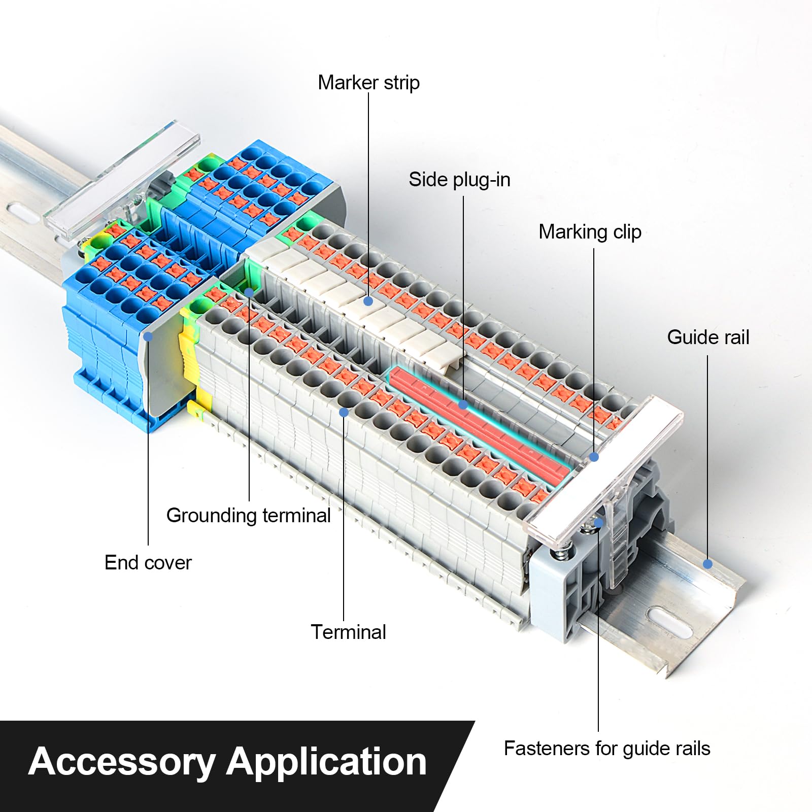 10Pcs FBS 10-5 Terminal Bridge Connector, DIN Rail Terminal Block Press ...