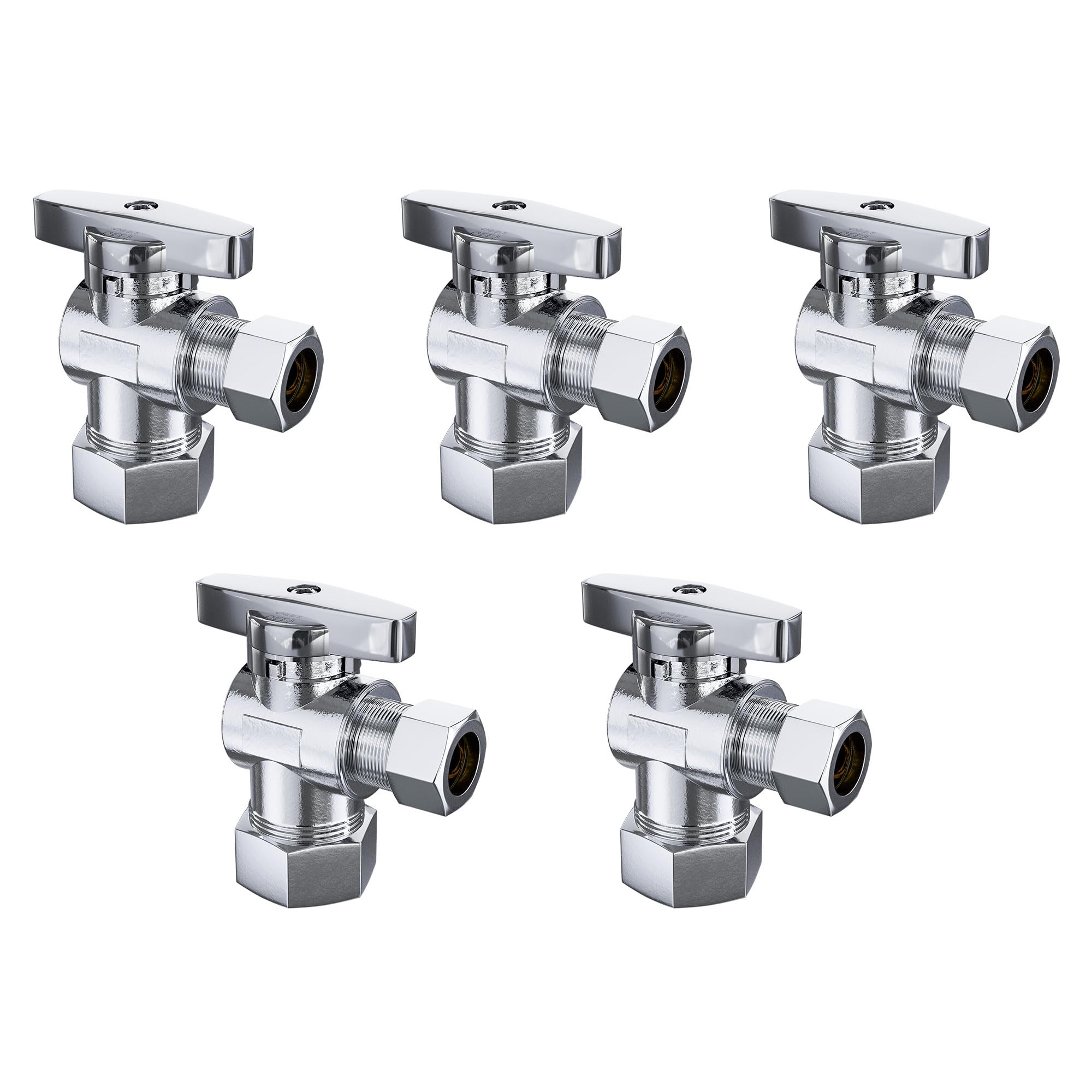 Mua 5 Pack Angle Stop Valve,1/2 in. NOM Compression x 3/8 in. OD ...