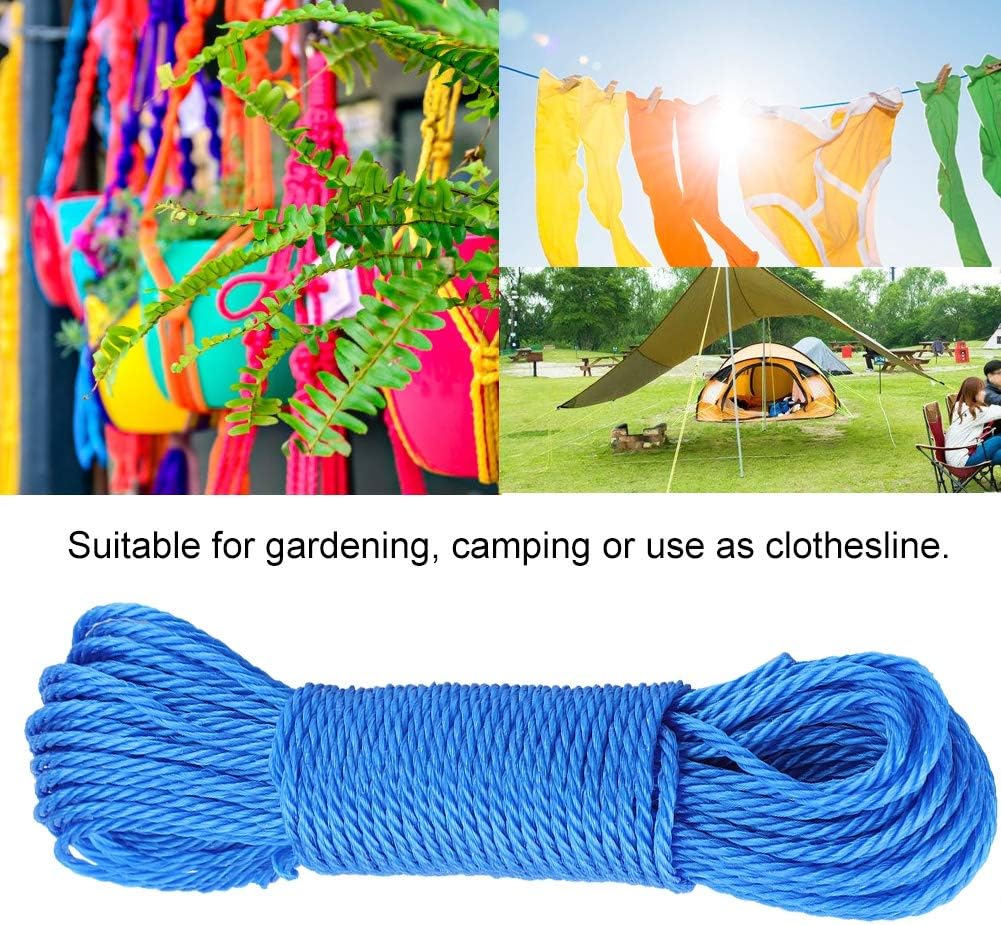 All Purpose Rope, 20M Multi-functional Nylon Cord String Washing Line ...