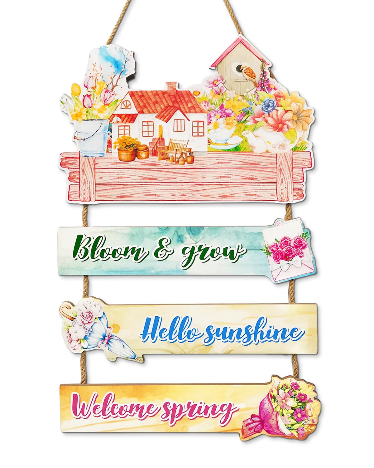 SIGNINART Welcome Spring Sign for Front Door, Hello Sunshine Door Sign ...