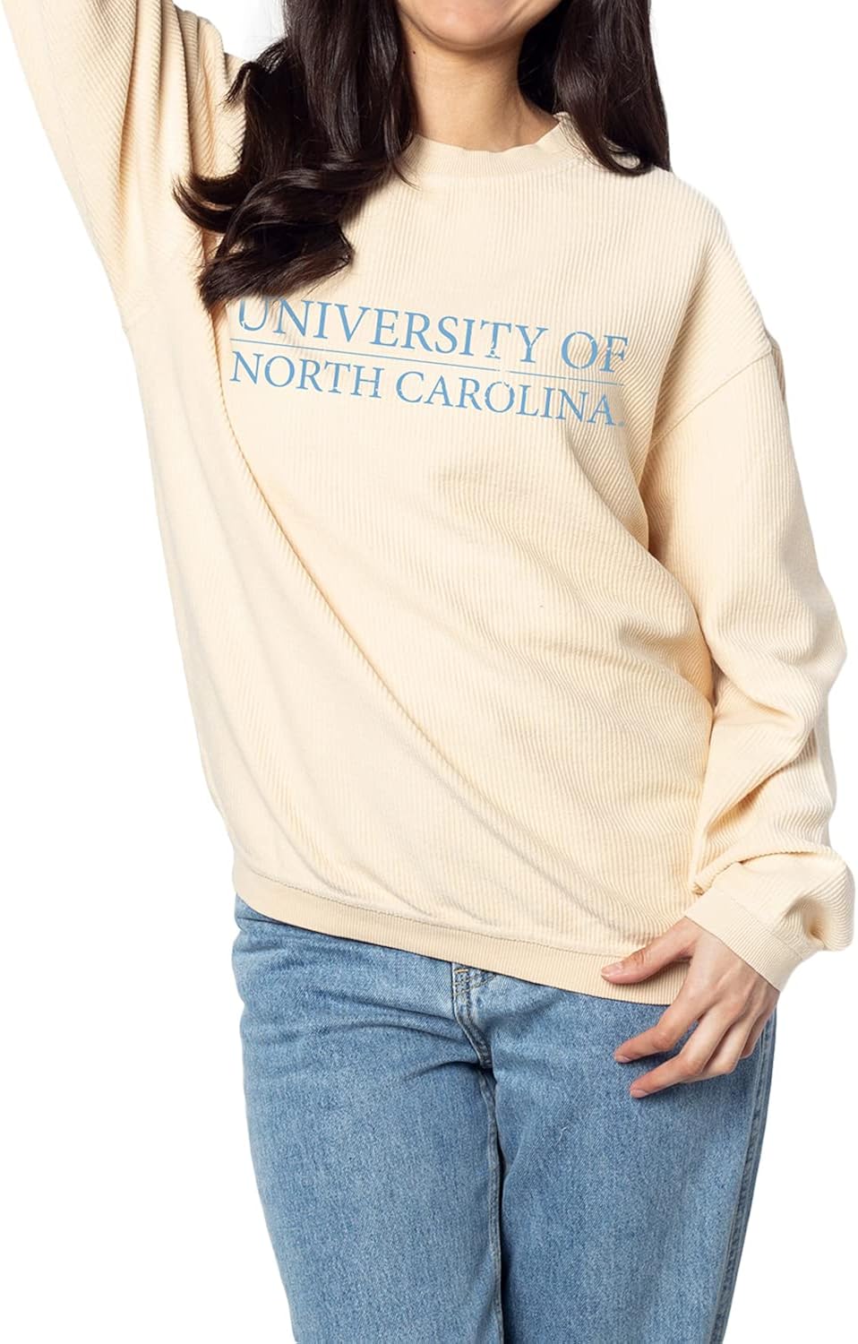 Chicka-D Women's Corded Crew Sweatshirt Corded Crew Sweatshirt : Amazon ...