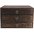 Amazon.com: Cabilock Makeup Wooden Storage Box with Drawers Desktop ...