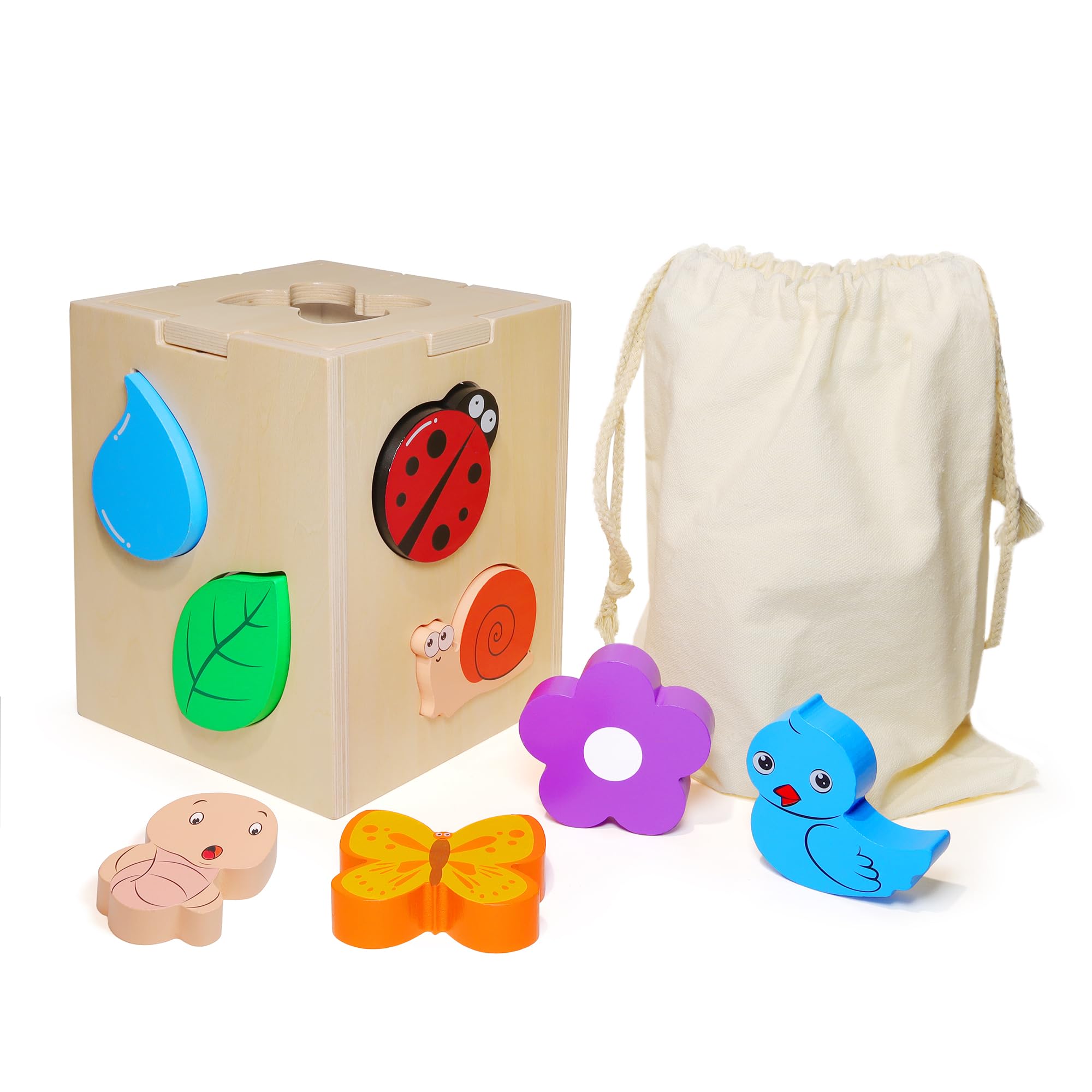 Anapolas Shape Sorting Toy Wooden with 8 Shapes Kids Shape Sorter Toy ...