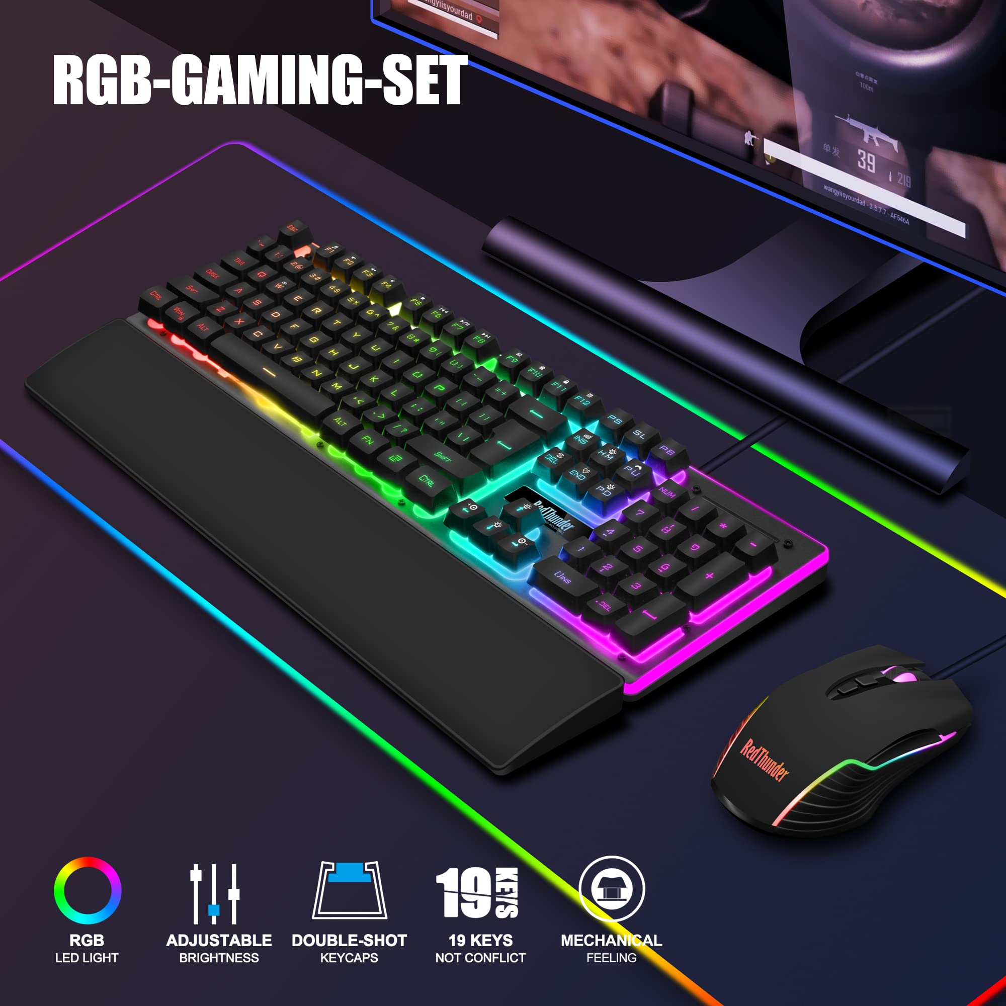 Mua RedThunder K10 Gaming Keyboard and Mouse Set, QWERTZ DE Layout ...