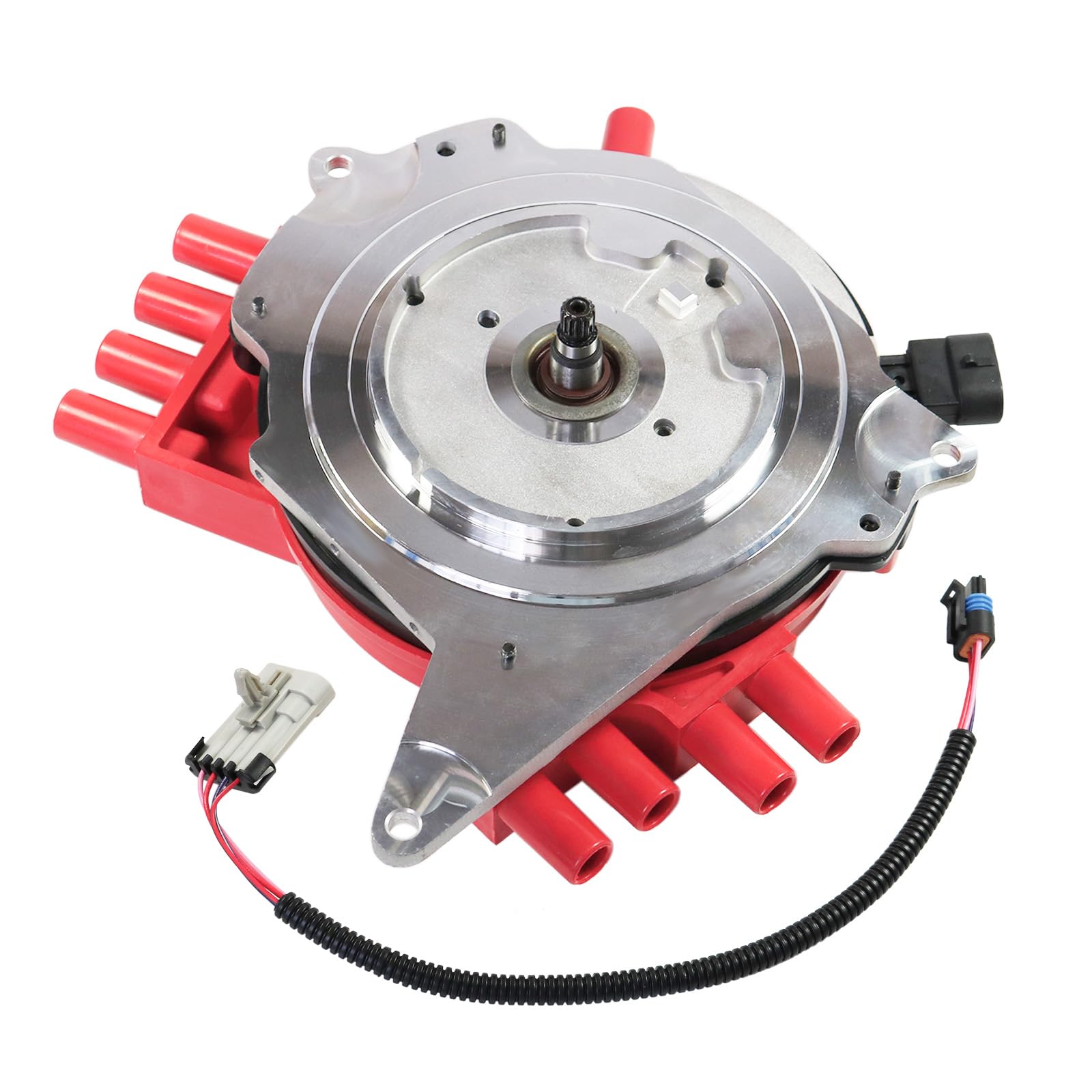 Red Ignition Distributor With Wire Harness, Cap and Rotor 10457702 ...
